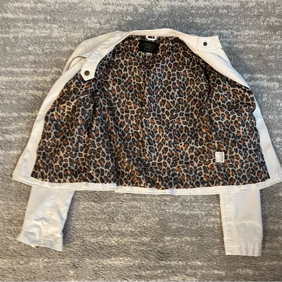 TCEC | Jackets & Coats | Tcec Faux Leather Animal Print Lining Cream ...